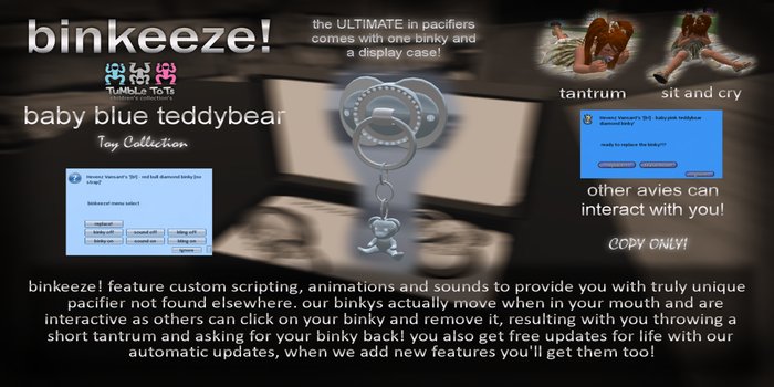 Second Life Marketplace - [b!] - baby blue teddybear diamond binky box